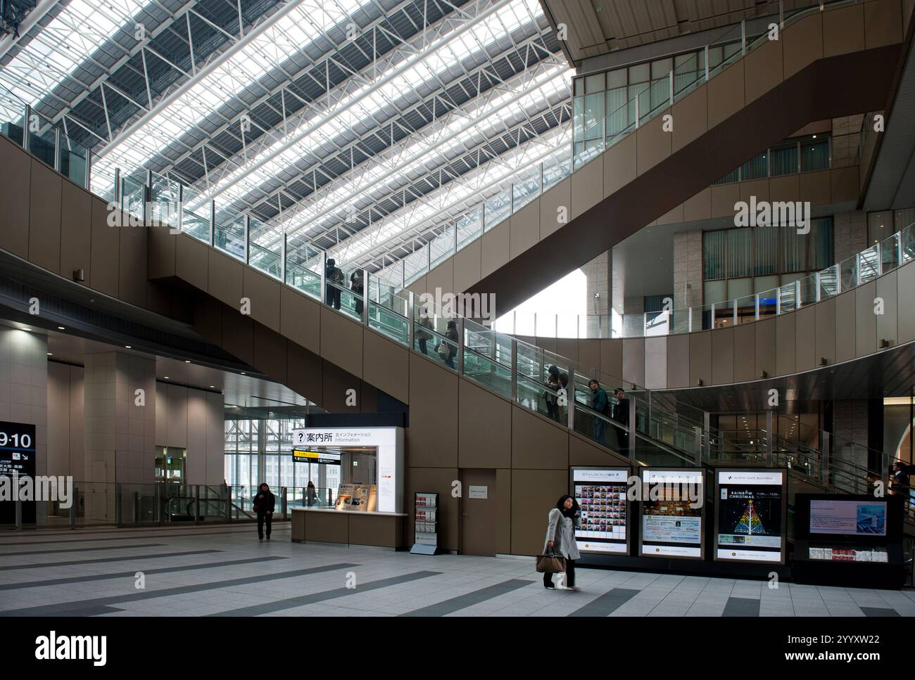 View of the sprawling interior of West Japan Railway (JR) Osaka Umeda ...