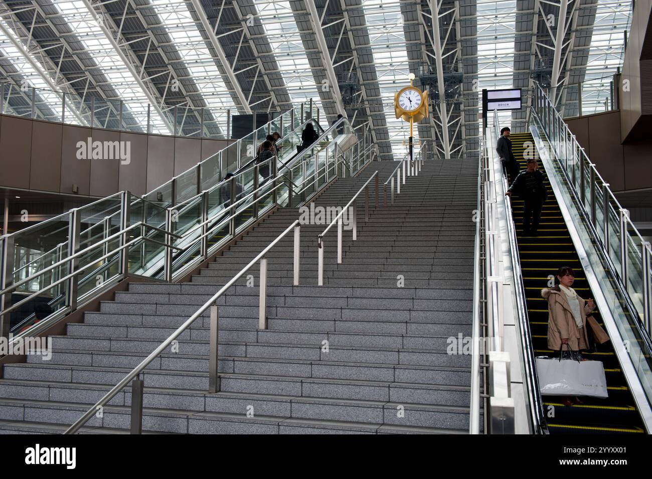 View of the sprawling interior of West Japan Railway (JR) Osaka Umeda ...