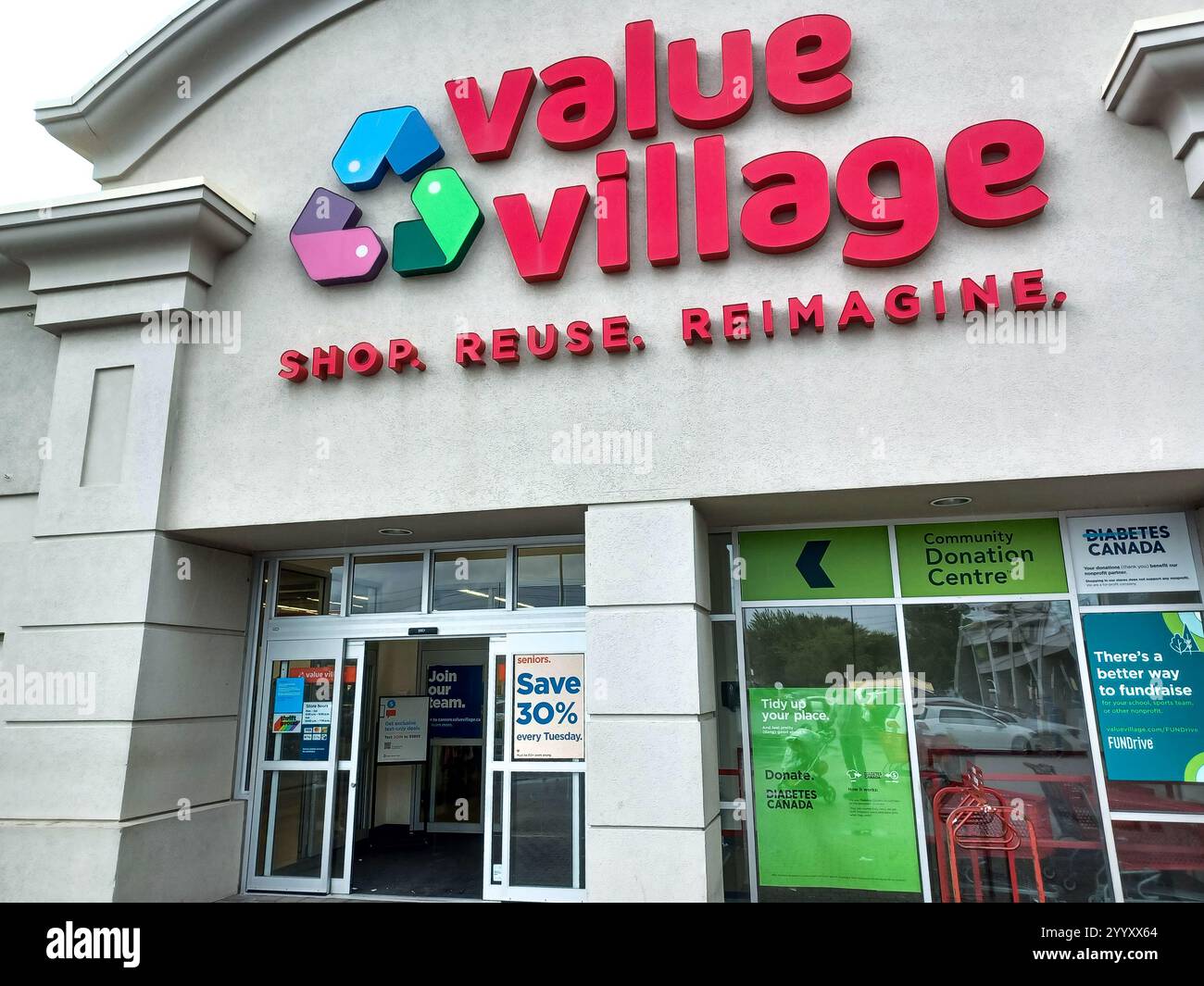 Toronto, ON, Canada - April 3, 2024: View at the logo front sign of the ...