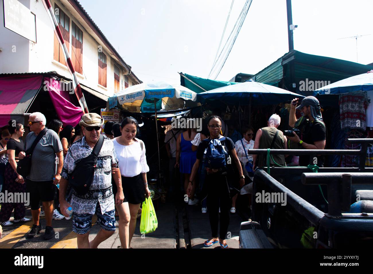 Maeklong Railway Market for thai people foreign traveler travel visit ...