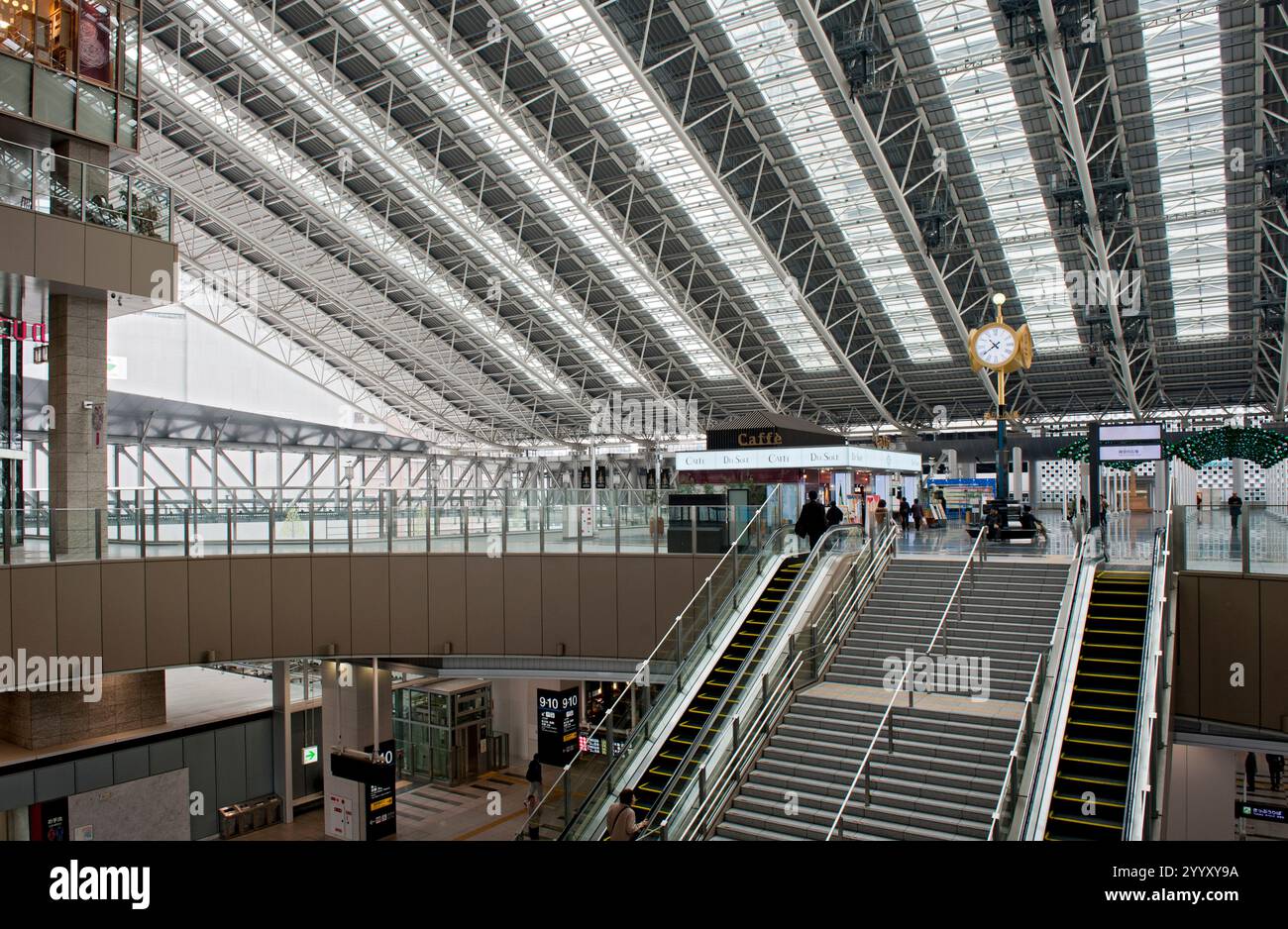 View of the sprawling interior of West Japan Railway (JR) Osaka Umeda ...