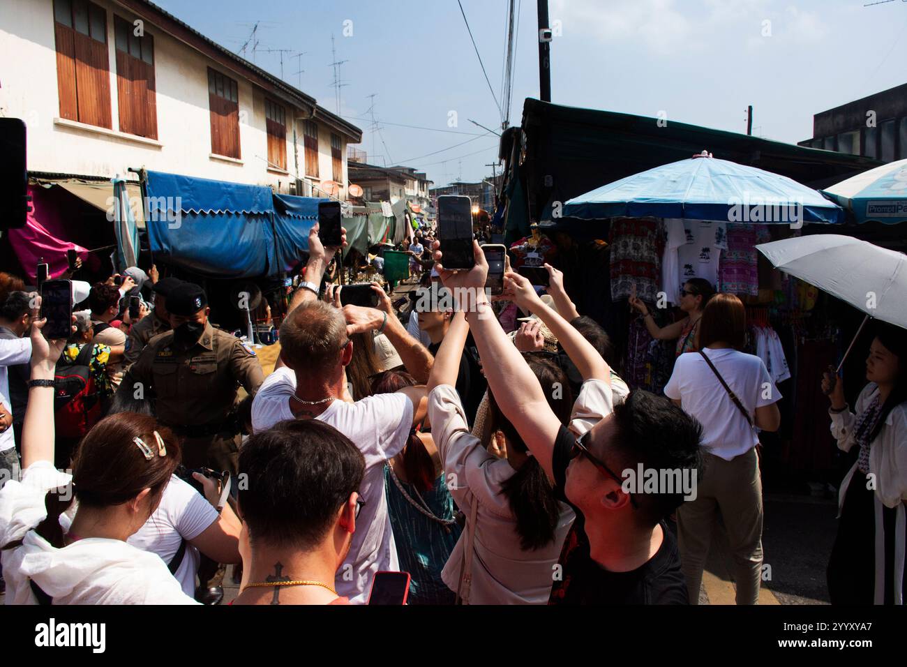 Maeklong Railway Market for thai people foreign traveler travel visit ...