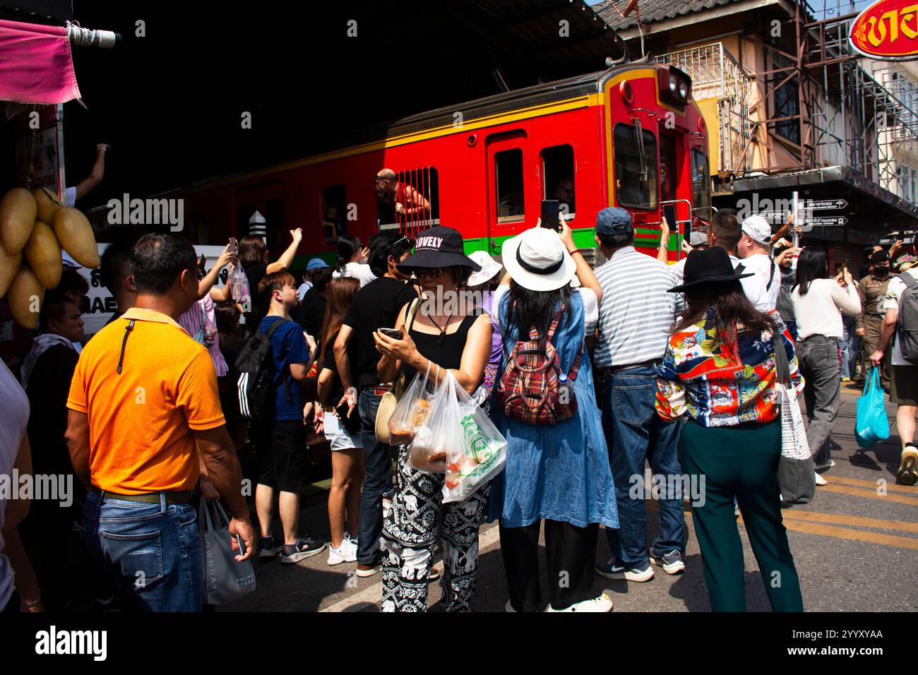 Maeklong Railway Market for thai people foreign traveler travel visit ...