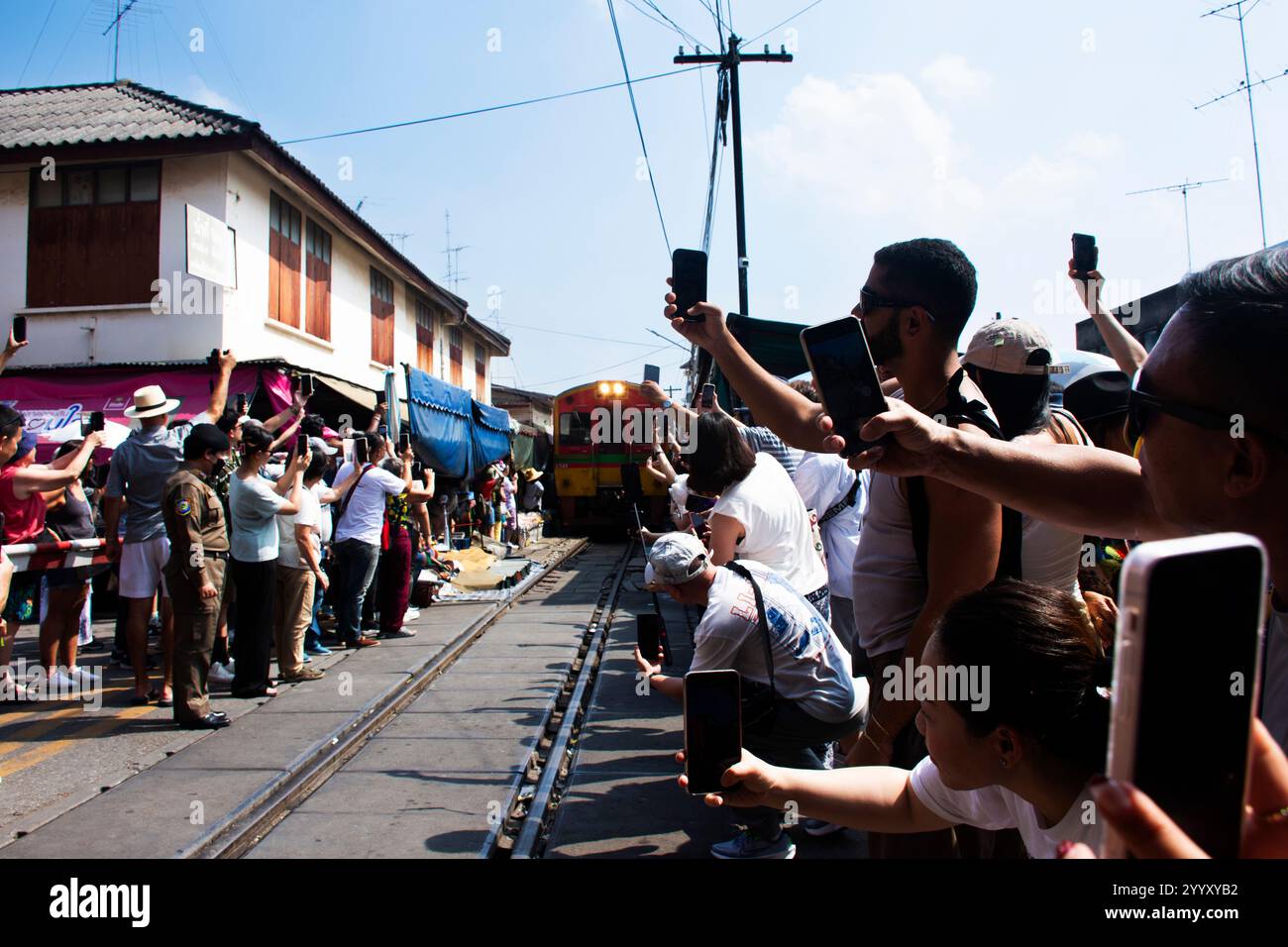 Maeklong Railway Market for thai people foreign traveler travel visit ...