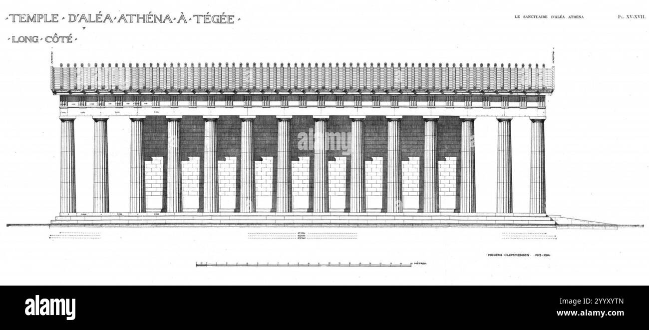 EFA, Temple d'Aléa Athéna à Tégée, long côté 01 Stock Photo - Alamy