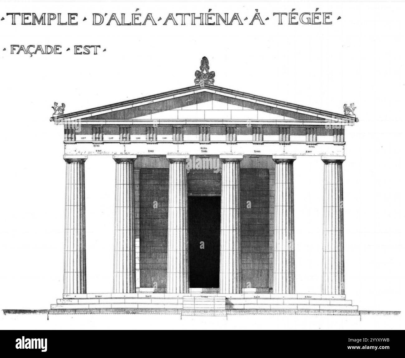 EFA, Temple d'Aléa Athéna à Tégée, façade est 01 Stock Photo - Alamy