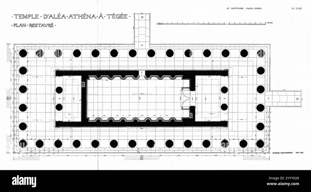 EFA, Temple d'Aléa Athéna à Tégée, plan restauré 01 Stock Photo - Alamy