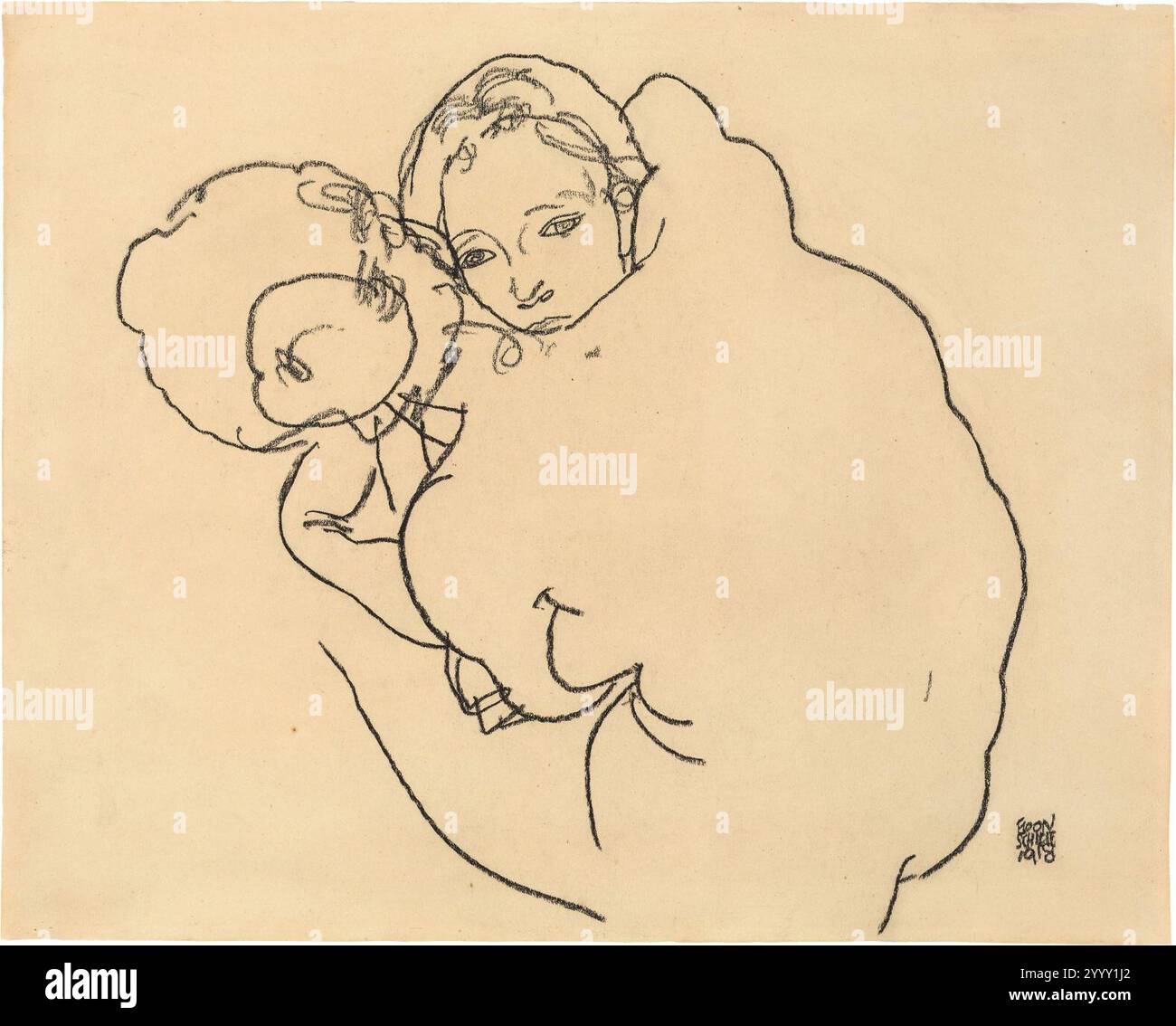 Egon Schiele Mutter und Kind 1918 Stock Photo - Alamy