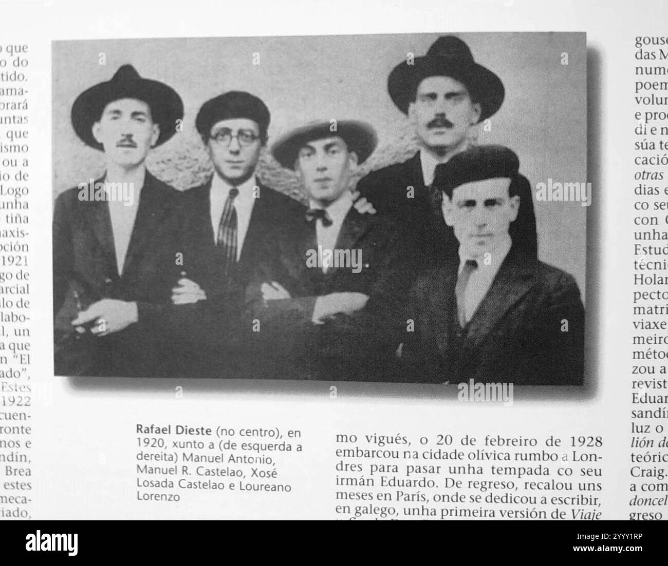 EGU 1920 Manuel Antonio, Manuel R. Castelao, Rafael Dieste, Xosé Losada Castelao e Laureano ...