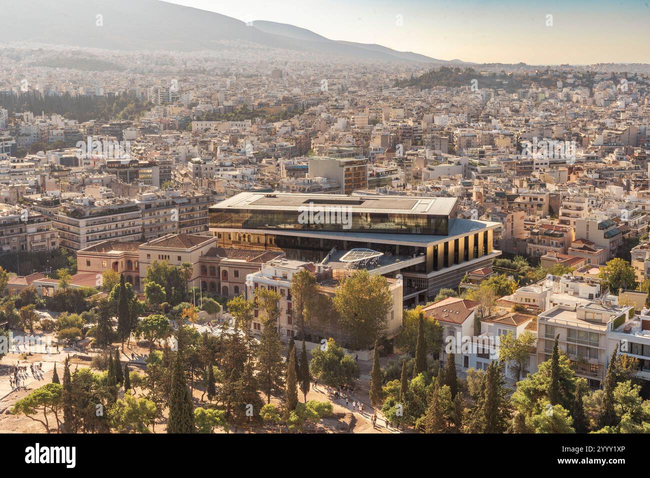 Athens, Attica - GR - Oct 26, 2024 The Acropolis Museum's modern glass and concrete exterior ...