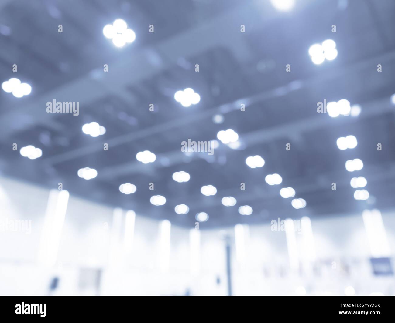 Abstract blur lighting decoration interior. Blurred convention hall ...