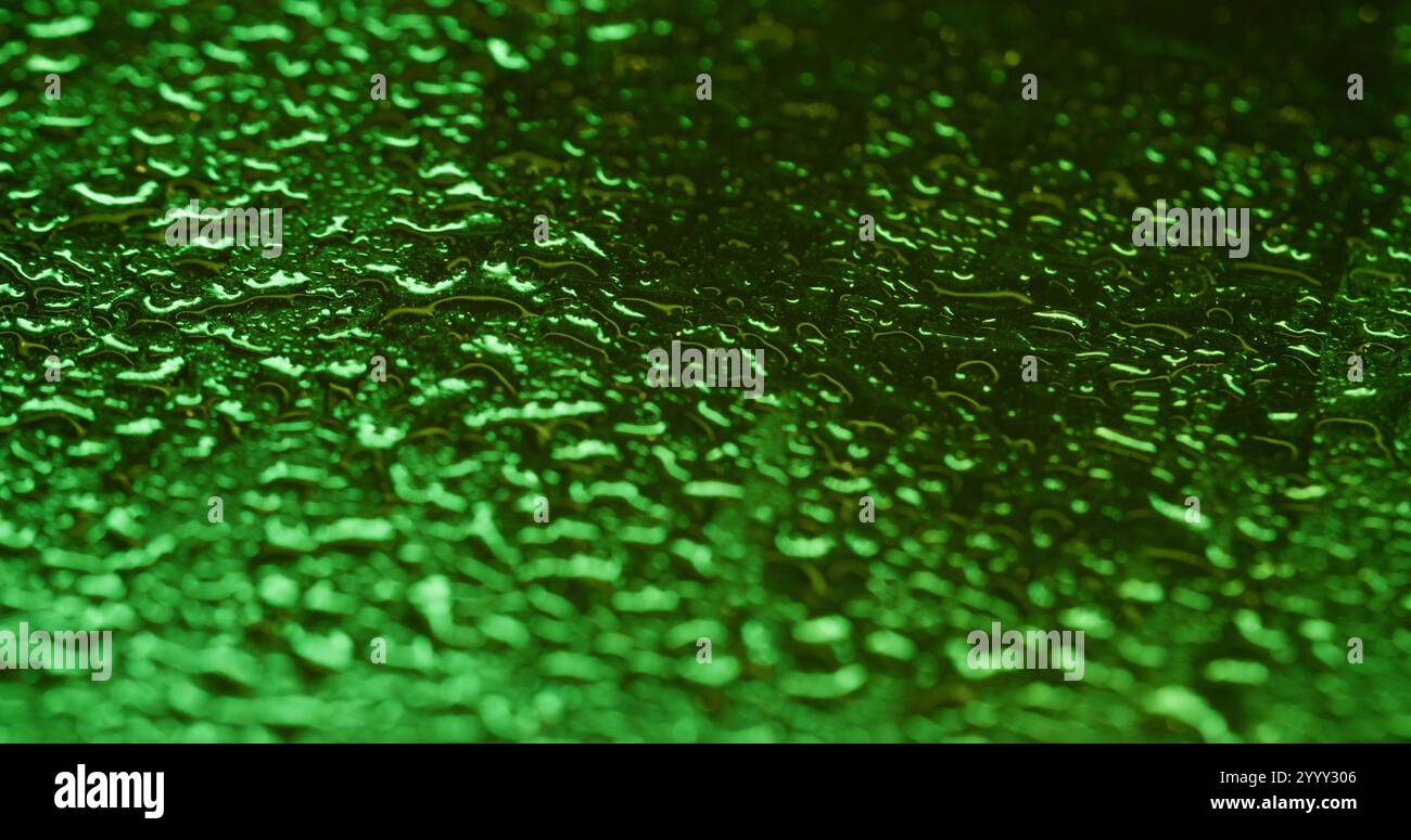 Glass bubble. Rain drops. Sparkling colorful green bright fluid water ...