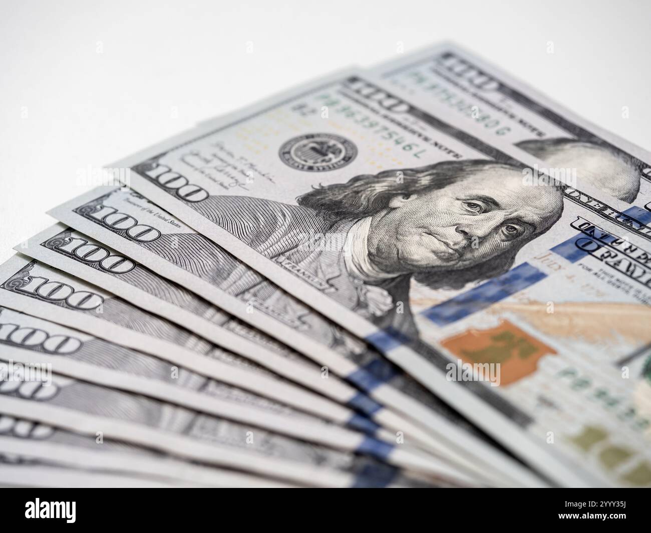 Close-up of drawing face of inventor and U.S. founding father Benjamin ...