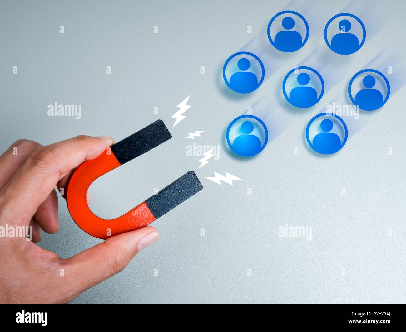 Business digital marketing, data network, attract leads and customers ...