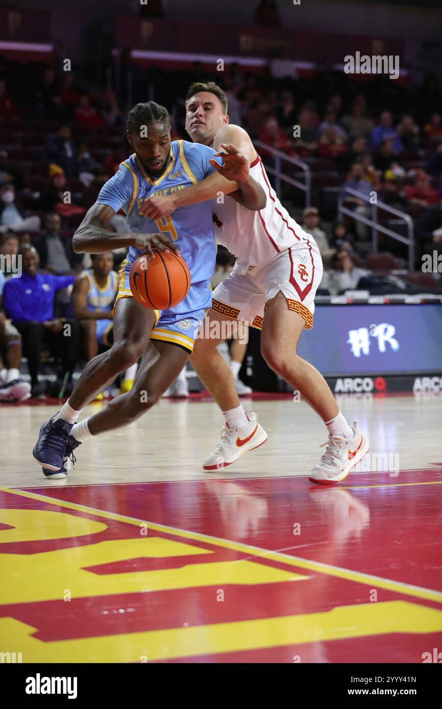 LOS ANGELES, CA - DECEMBER 22: USC Trojans guard Bryce Pope (4) fouls ...