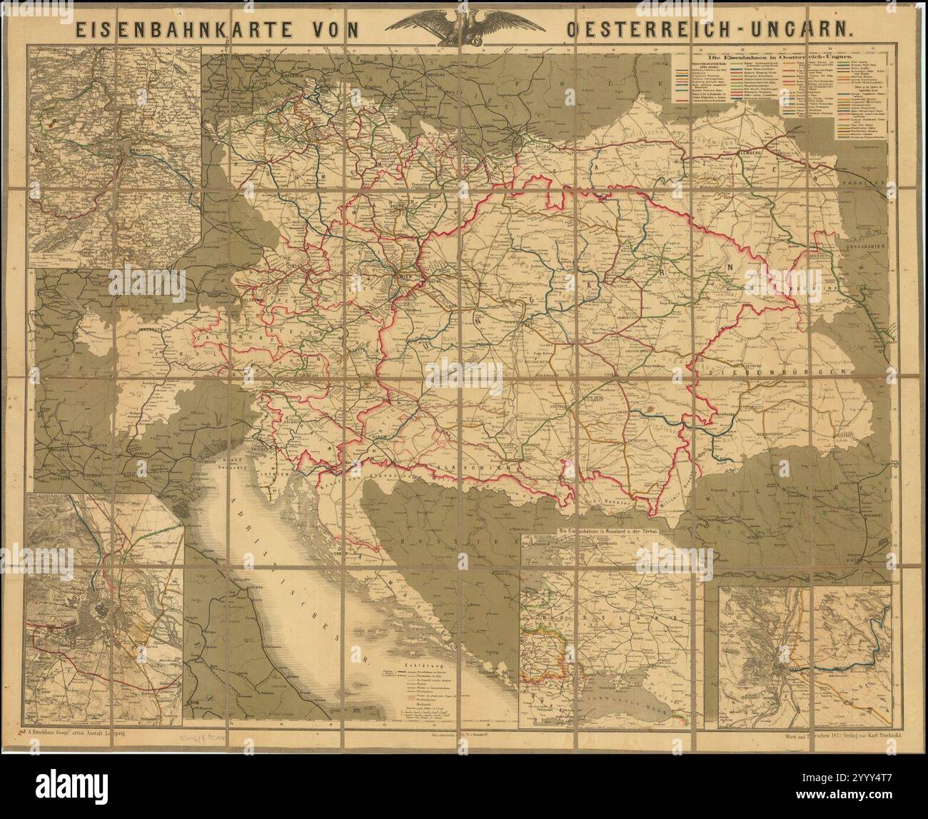 Eisenbahnkarte von Oesterreich-Ungarn Stock Photo - Alamy
