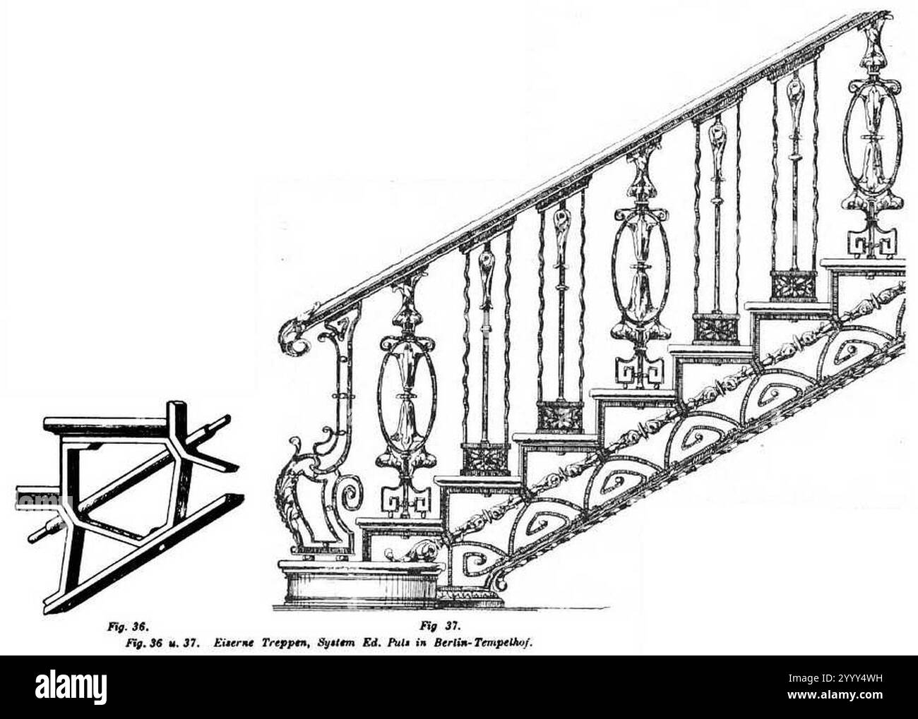 Eiserne Treppen System Ed. Puls Fig. 36 u. 37 Stock Photo - Alamy