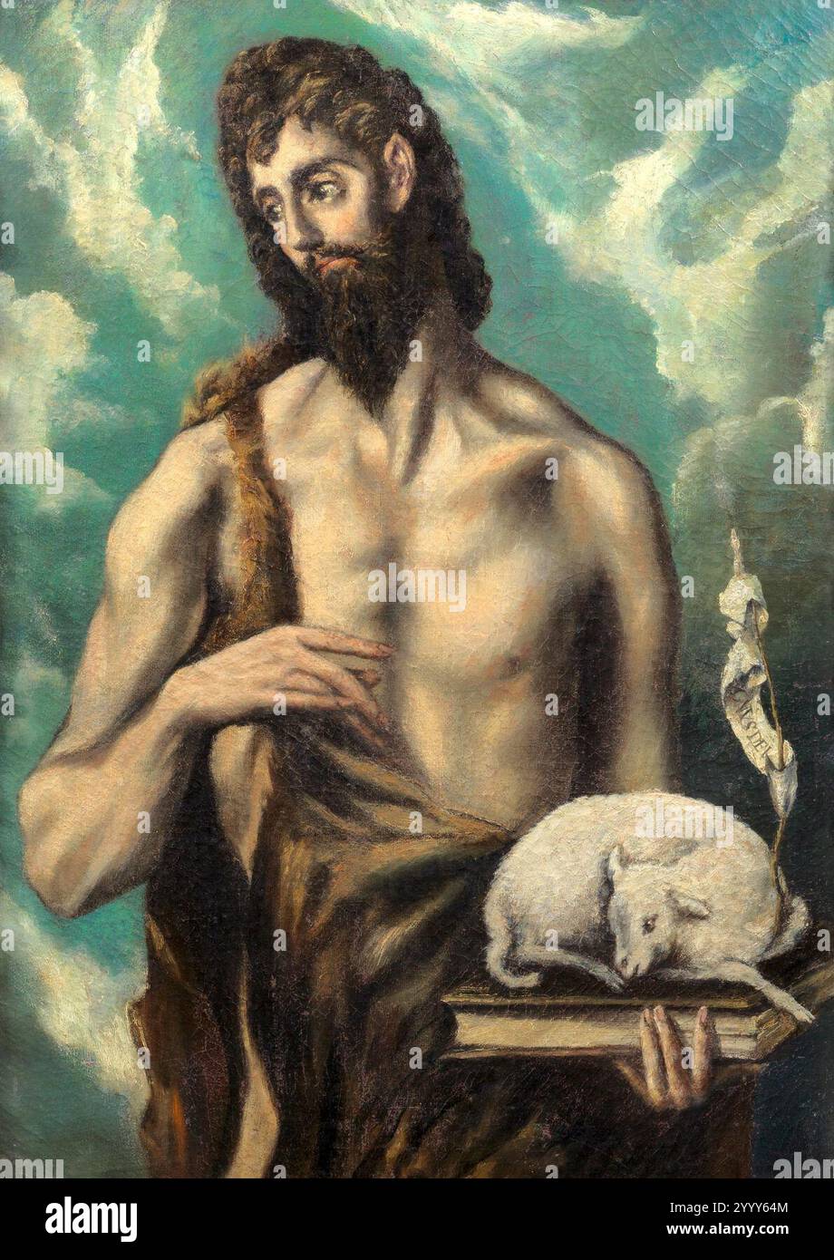 El Greco copy - Saint John the Baptist at half-length Stock Photo - Alamy