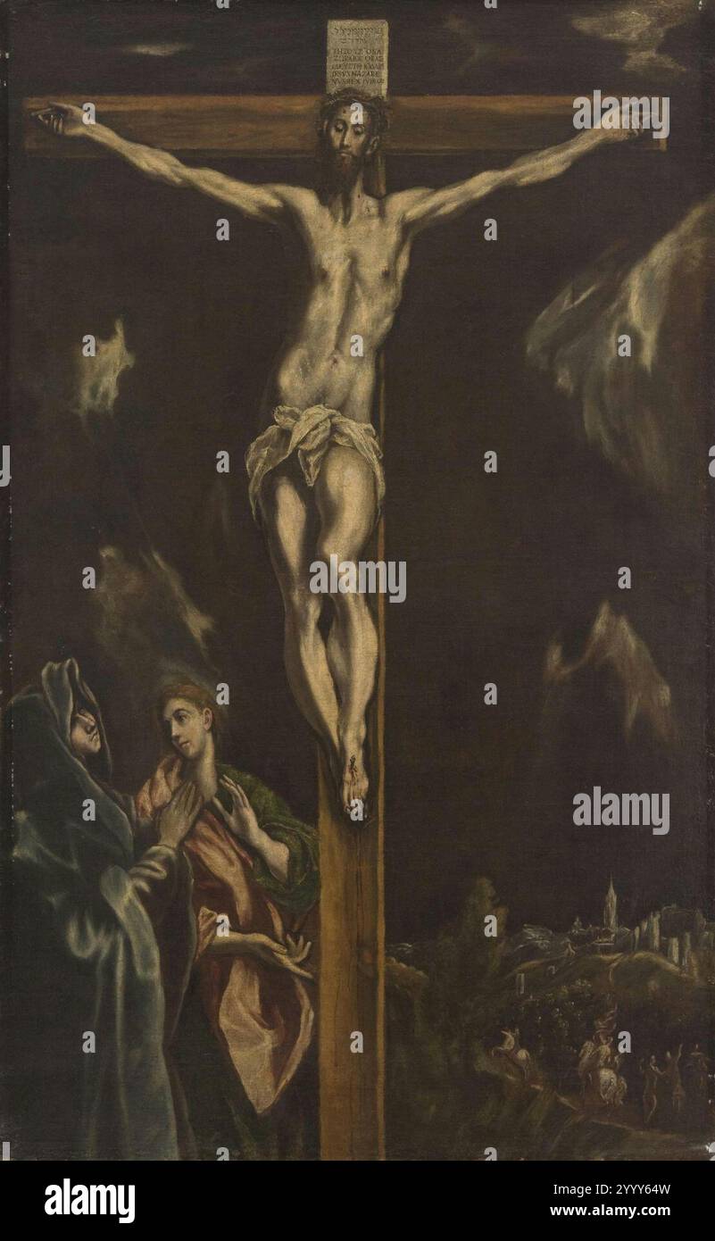 El Greco and Workshop - Crucifixion with the Virgin Mary and Saint John ...