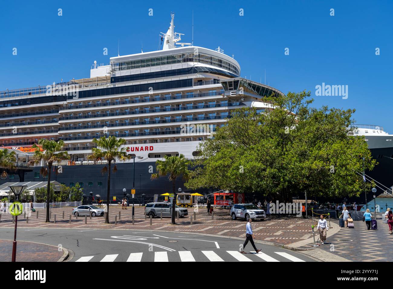 Cunard MS Queen Elizabeth cruise ship moored at Overseas Passenger ...