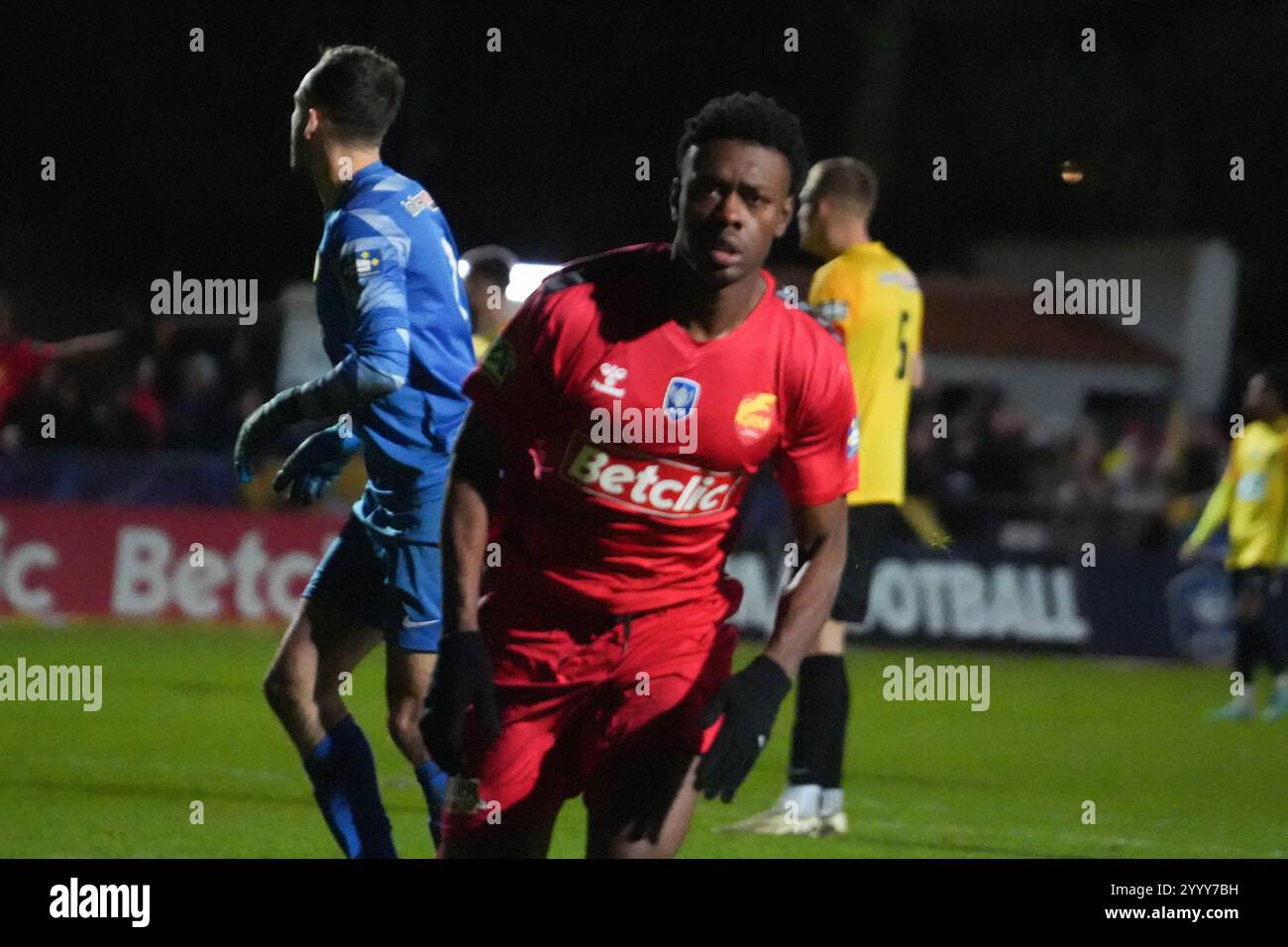 Challans, France. 22nd Dec, 2024. Isaac Tshipamba of Quevilly-Rouen ...