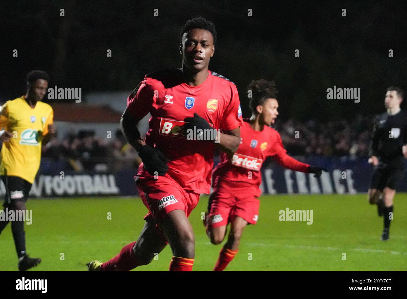 Challans, France. 22nd Dec, 2024. Isaac Tshipamba of Quevilly-Rouen ...