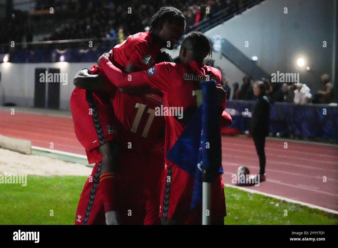 Challans, France. 22nd Dec, 2024. Celebration Goal Isaac Tshipamba of ...