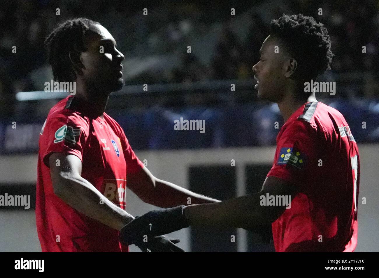 Challans, France. 22nd Dec, 2024. Celebration Goal Isaac Tshipamba of ...