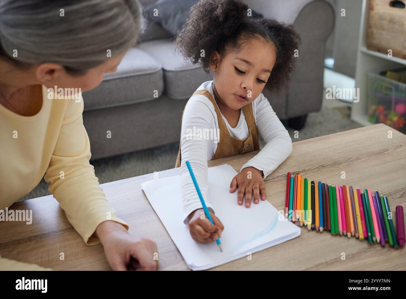 Psychologist, child and development with drawing for education ...