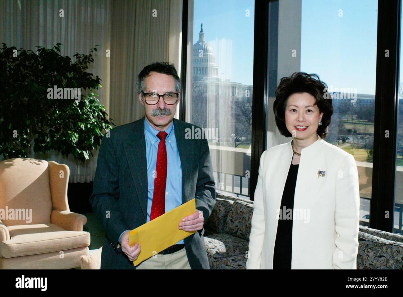 Elaine Chao Meets with Robert Samuelson 174-CD-L04-01-23A-003 Stock ...