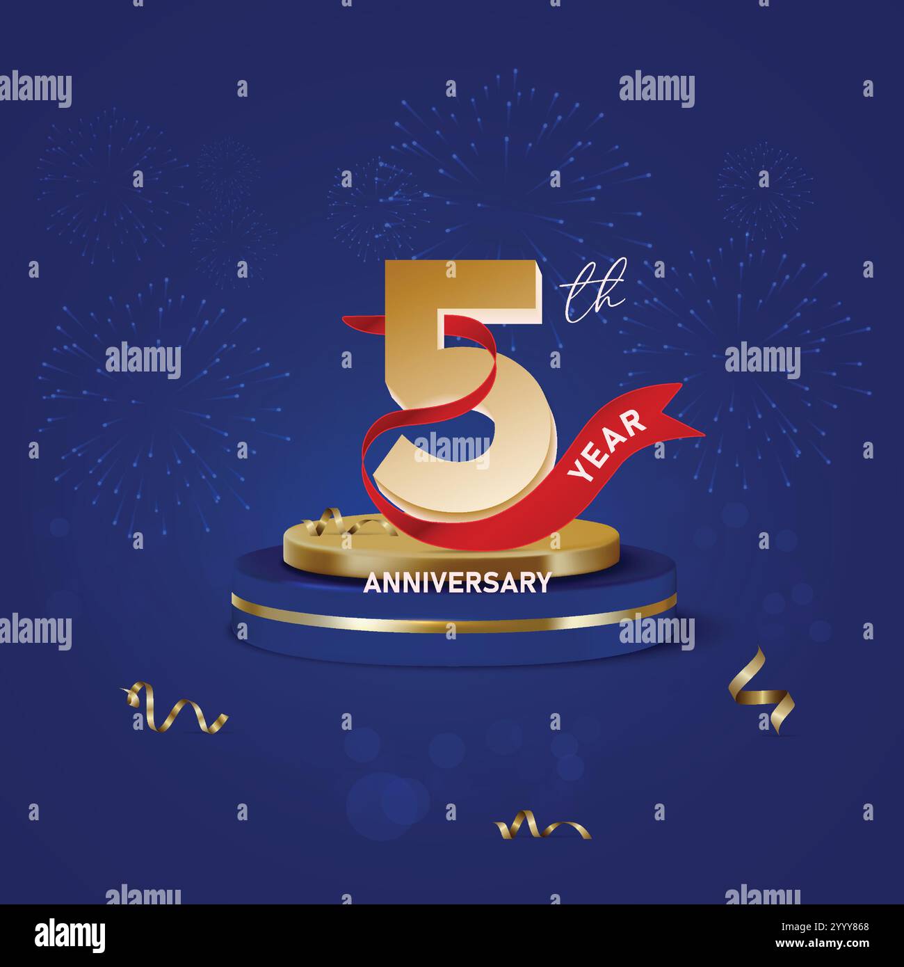 Elegant 5th anniversary design gold Stock Vector Image & Art - Alamy