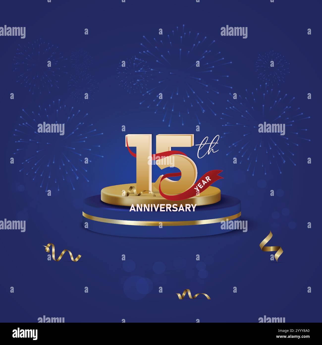 Elegant 15th anniversary design gold Stock Vector Image & Art - Alamy