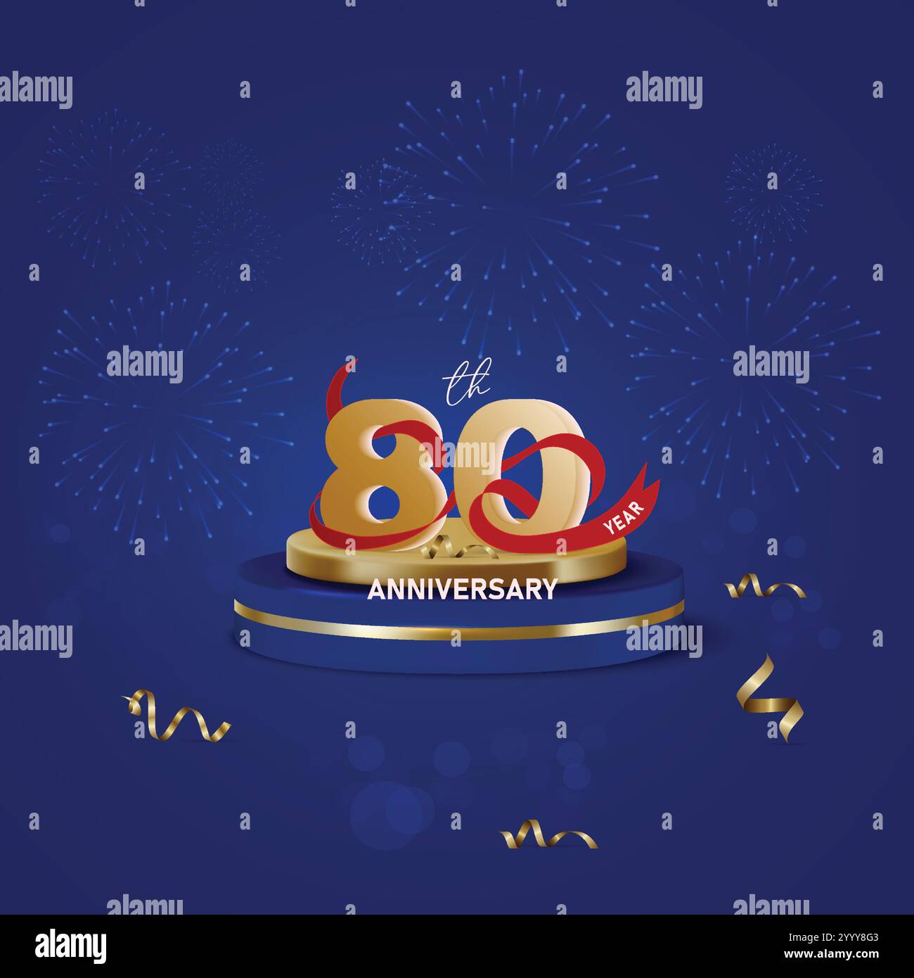 Elegant 80th anniversary design gold Stock Vector Image & Art - Alamy