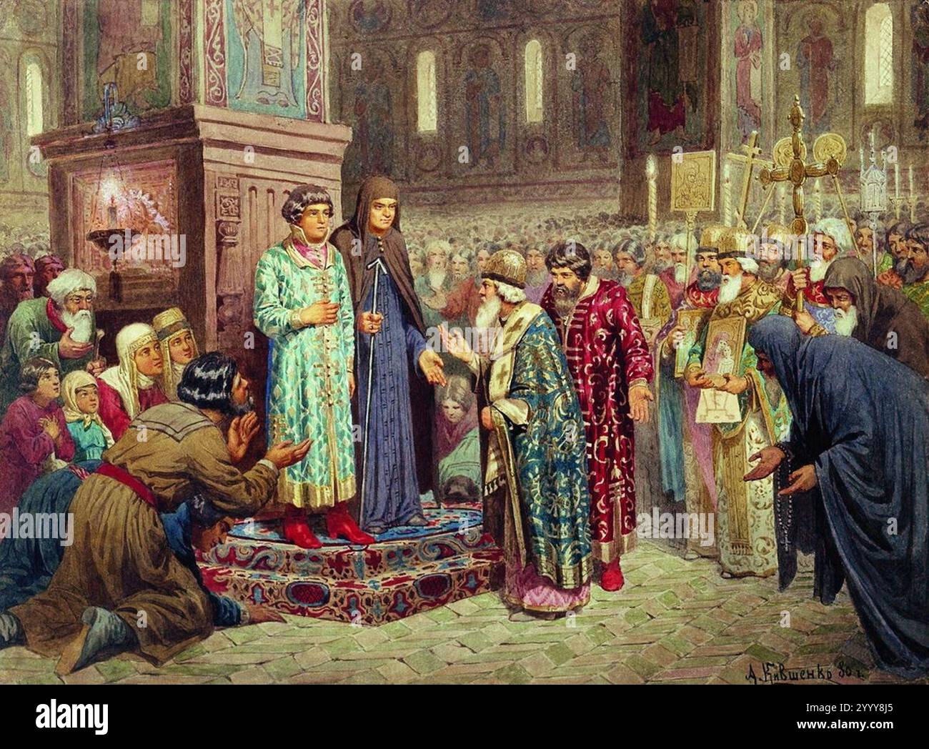 Election of Michael I of Russia by A. Krivshenko Stock Photo - Alamy