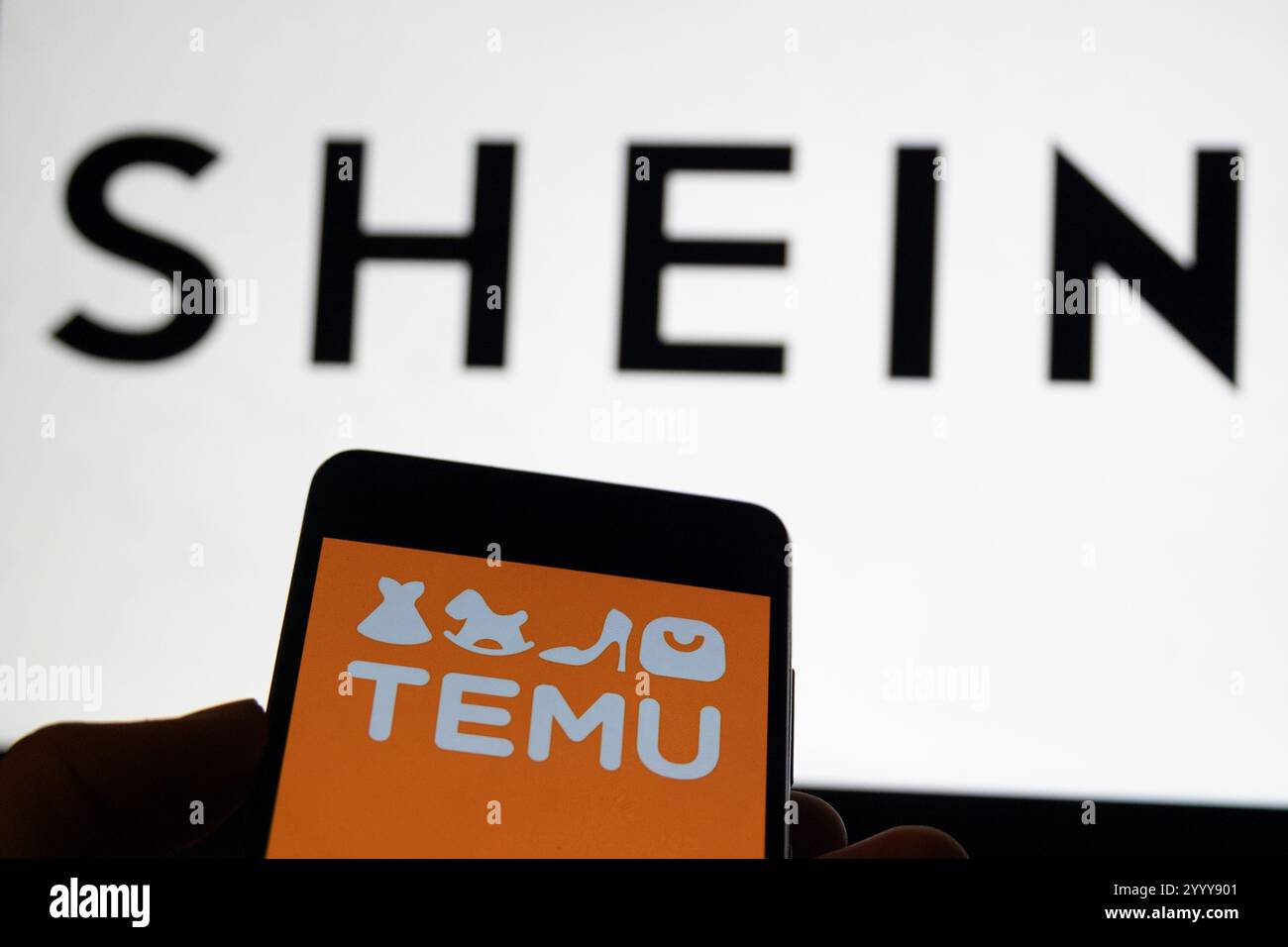 Denmark. 23rd Dec, 2024. In this photo illustration, a Temu logo seen ...