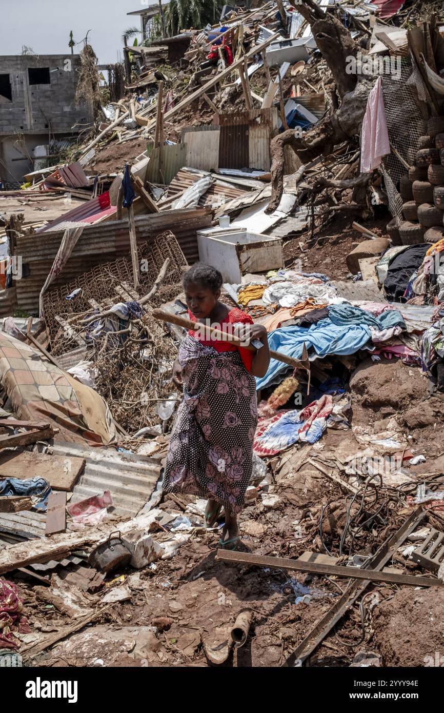 Damaged homes are seen in the slum of Cavani in the heights of ...