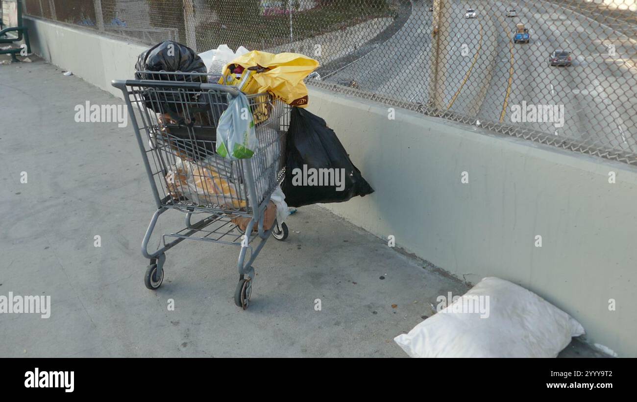 Los Angeles, California, USA 21st December 2024 Homeless Shopping Cart ...