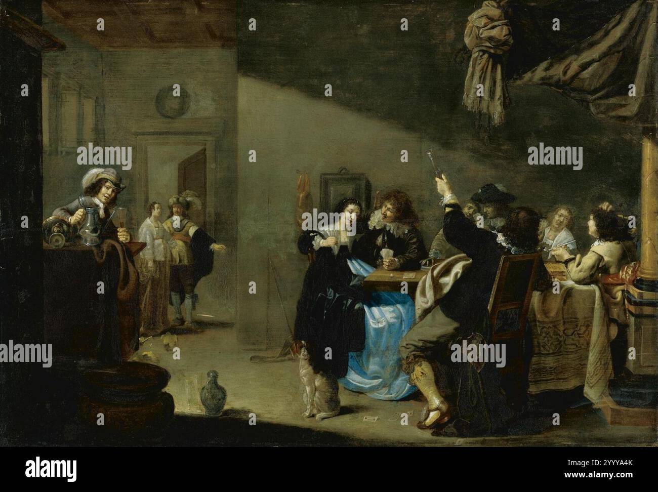 Jacob Duck - Card Players and Merrymakers Drinking in an Interior Stock ...