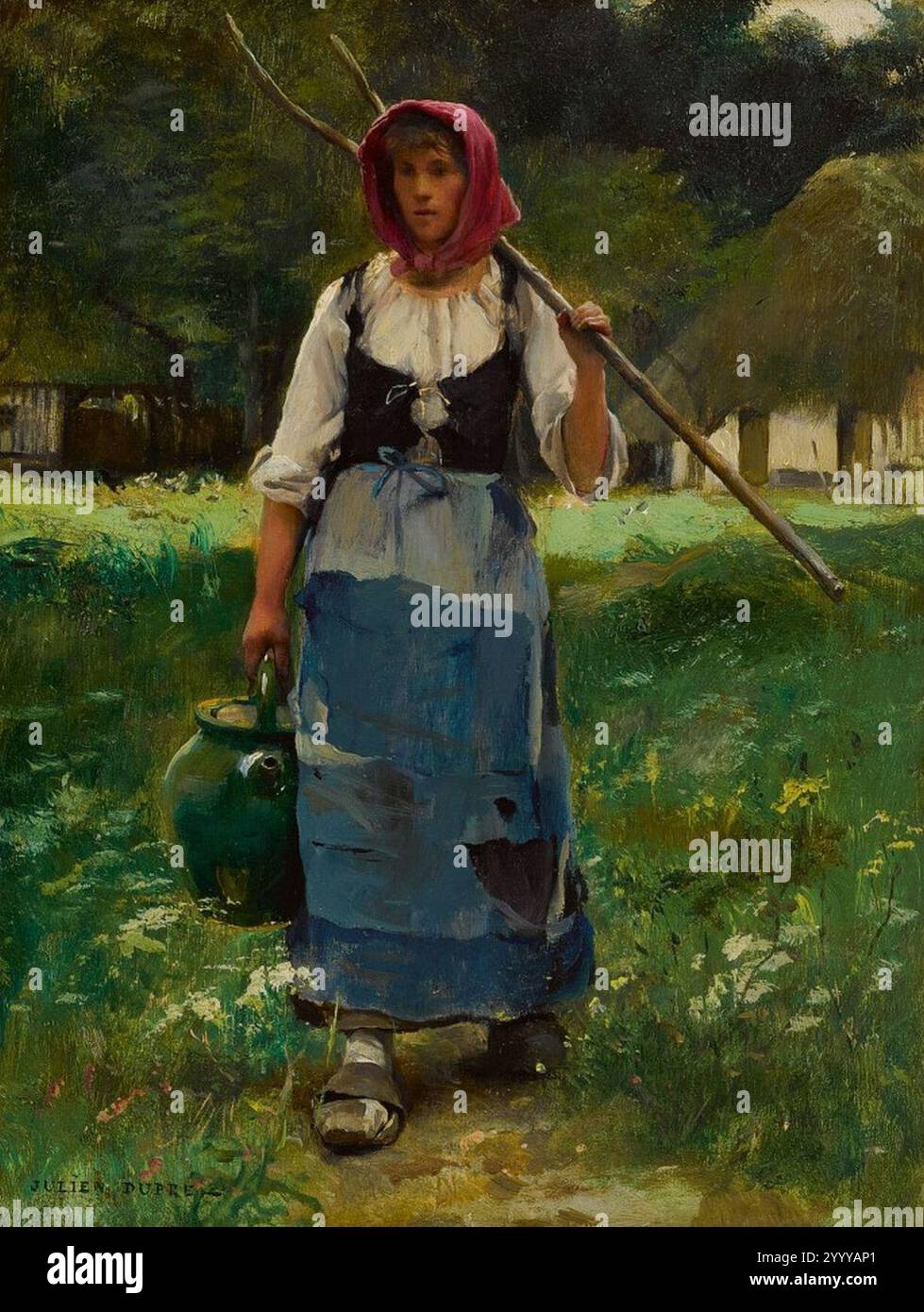 The Water Carrier (La porteuse d'eau) by Julien Dupré Stock Photo - Alamy