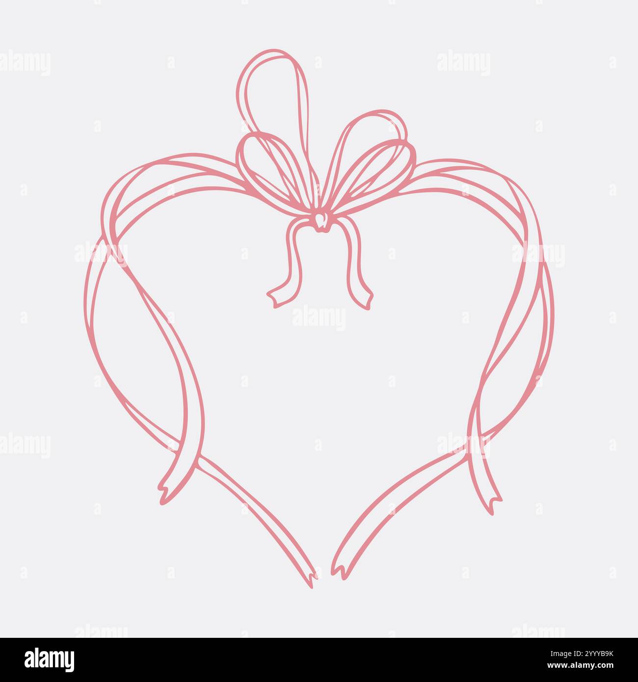 Valentines day elegant greeting card template. Cute line art hand drawn ...