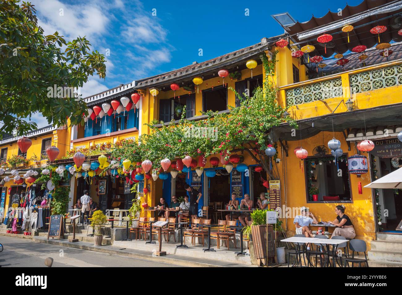 Colorful street in Hoi An, Vietnam in a summer day. Vietnam World ...