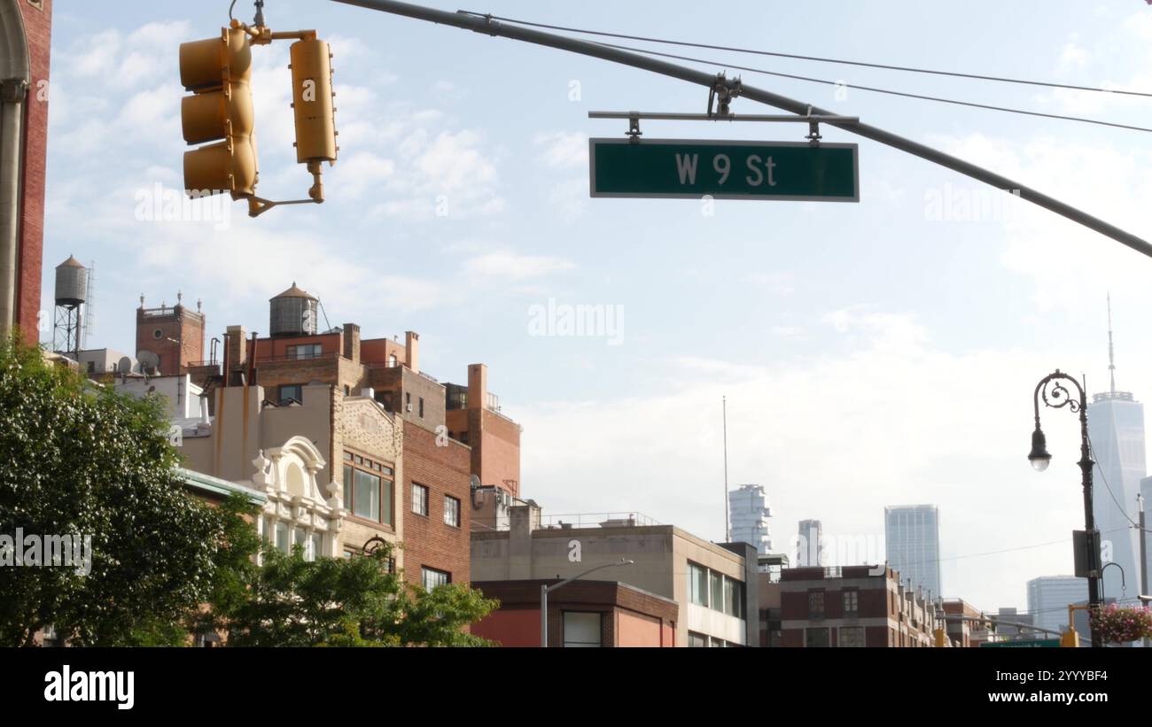 New York City crossroad, Manhattan, 6 ave, Sixth avenue, street ...