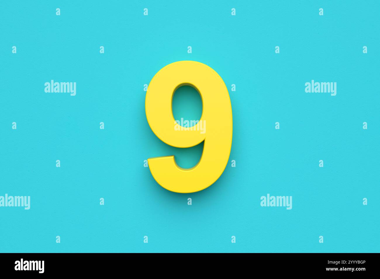 Yellow number one on blue background. 3D render Stock Photo - Alamy