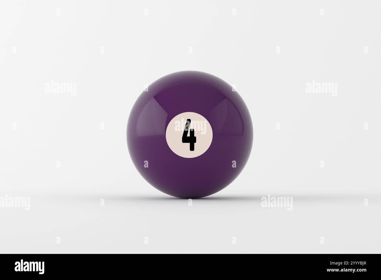 Solid purple number four ball on a white background, representing the ...
