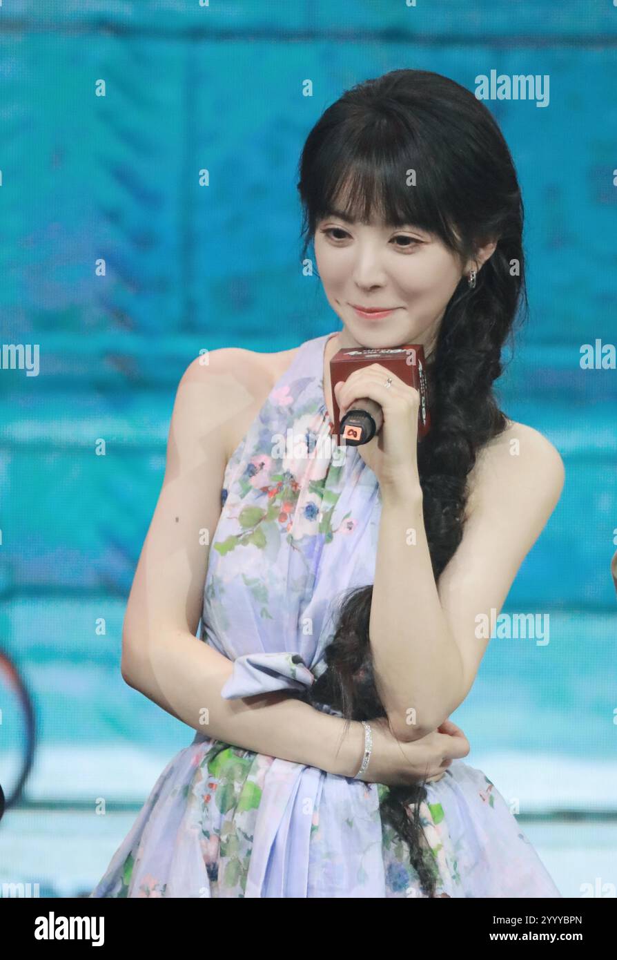 Chinese actress Tian Xiwei attends an activity in Chengdu City ...