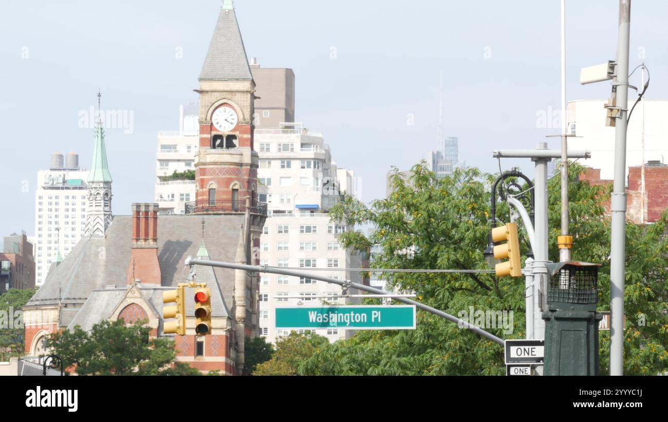 New York City street. Manhattan Greenwich village landmark, United ...