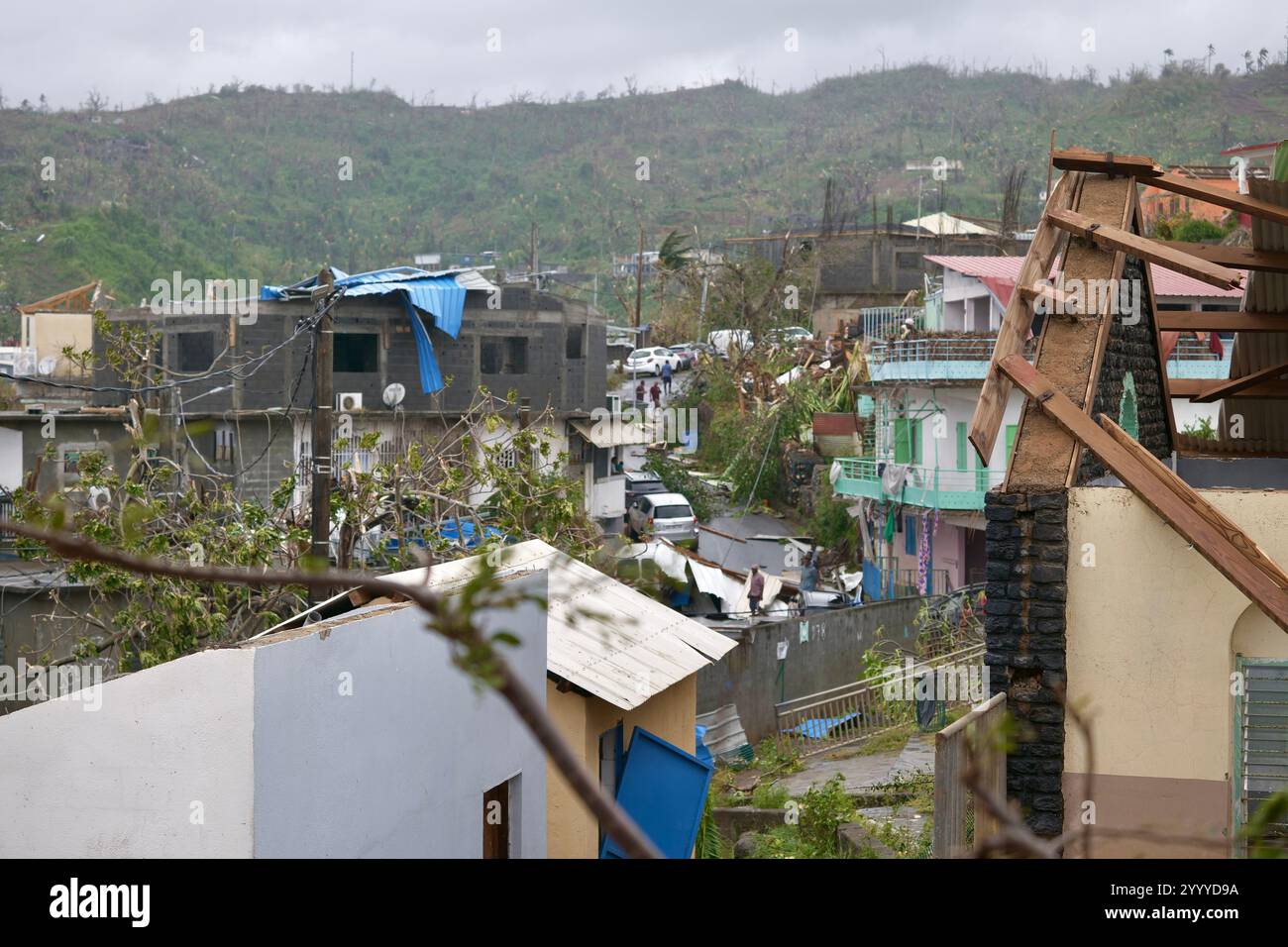 Cyclone Chido impact in Mayotte island indian ocean december 2024 Stock ...
