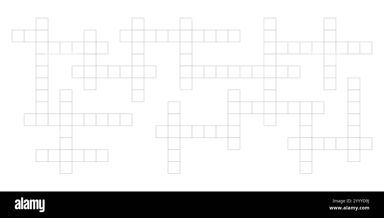 Crossword puzzle grid with empty boxes. Flat vector illustration for ...