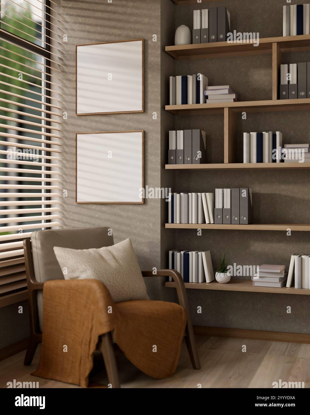 The interior design of a cozy, sleek home relaxation corner features a ...