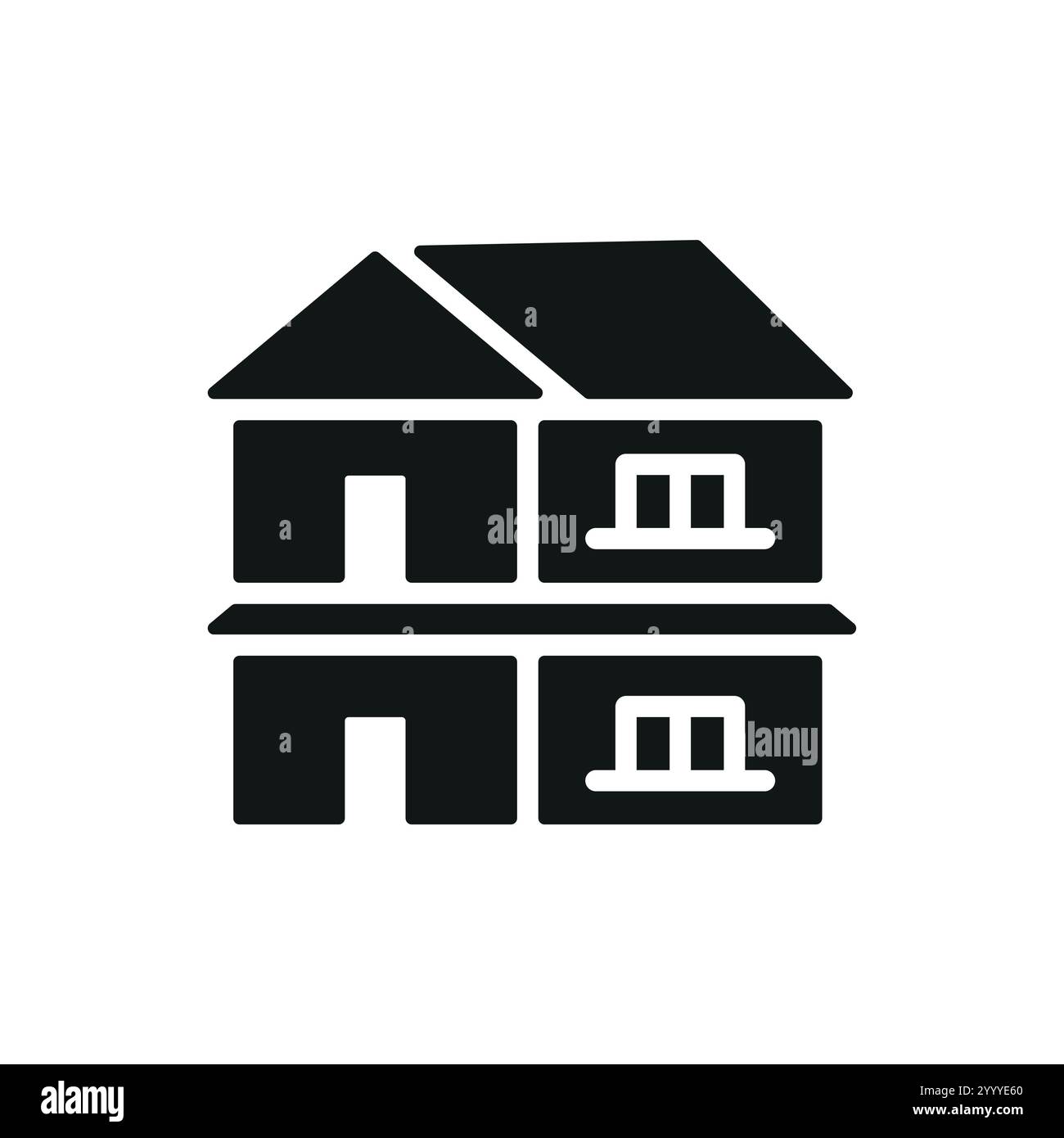 Two-story house icon features a charming and detailed design, perfect ...